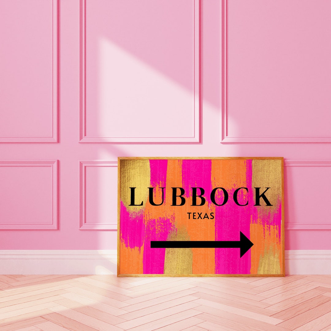 Lubbock Texas Preppy Print Texas Tech Wall Decor Texas Tech - Etsy