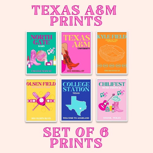 Texas A&M/TAMU Preppy Posters/college Station Digital Art 11 - Etsy