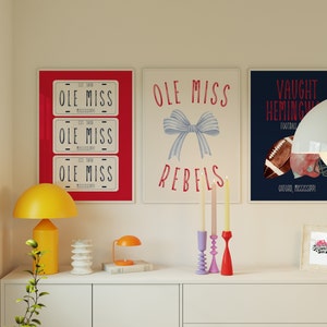 Preppy Ole Miss Set of 3 Posters University of Mississippi Digital Art ...