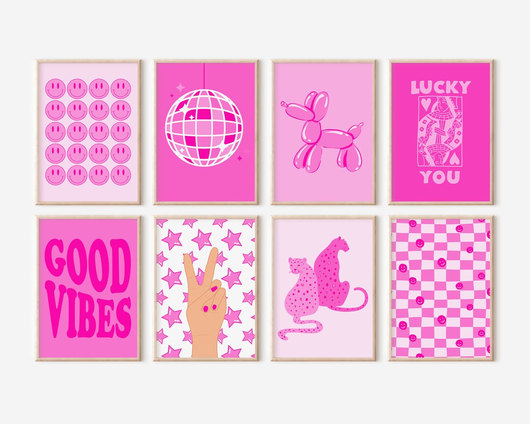 Preppy Aesthetic Set of 8 Gallery Prints Teenage Girl Room Decor Preppy ...