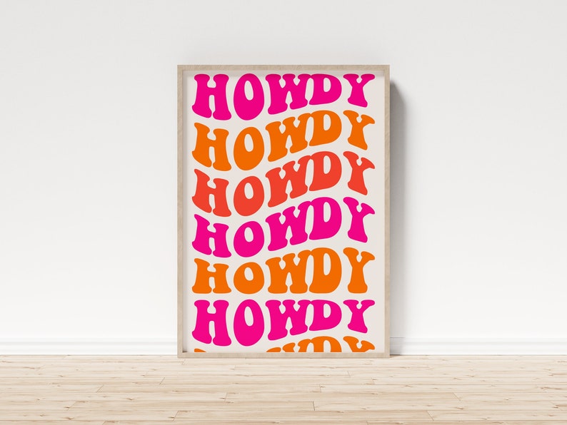 Groovy Howdy Printable Wall Art Trendy Wall Art Howdy - Etsy