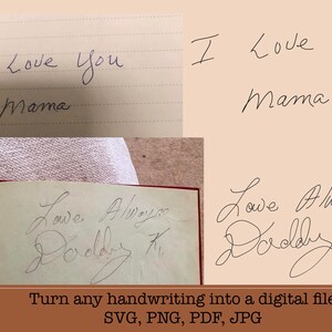 DIGITAL Handwriting Image | SVG, PNG, Pdf, Jpeg of Actual Handwriting ...