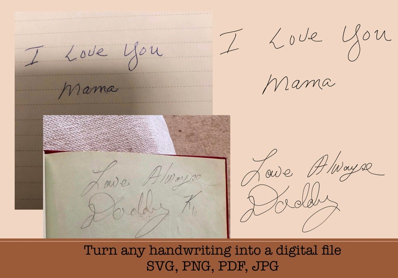 DIGITAL Handwriting Image SVG, PNG, Pdf, Jpeg of Actual Handwriting ...