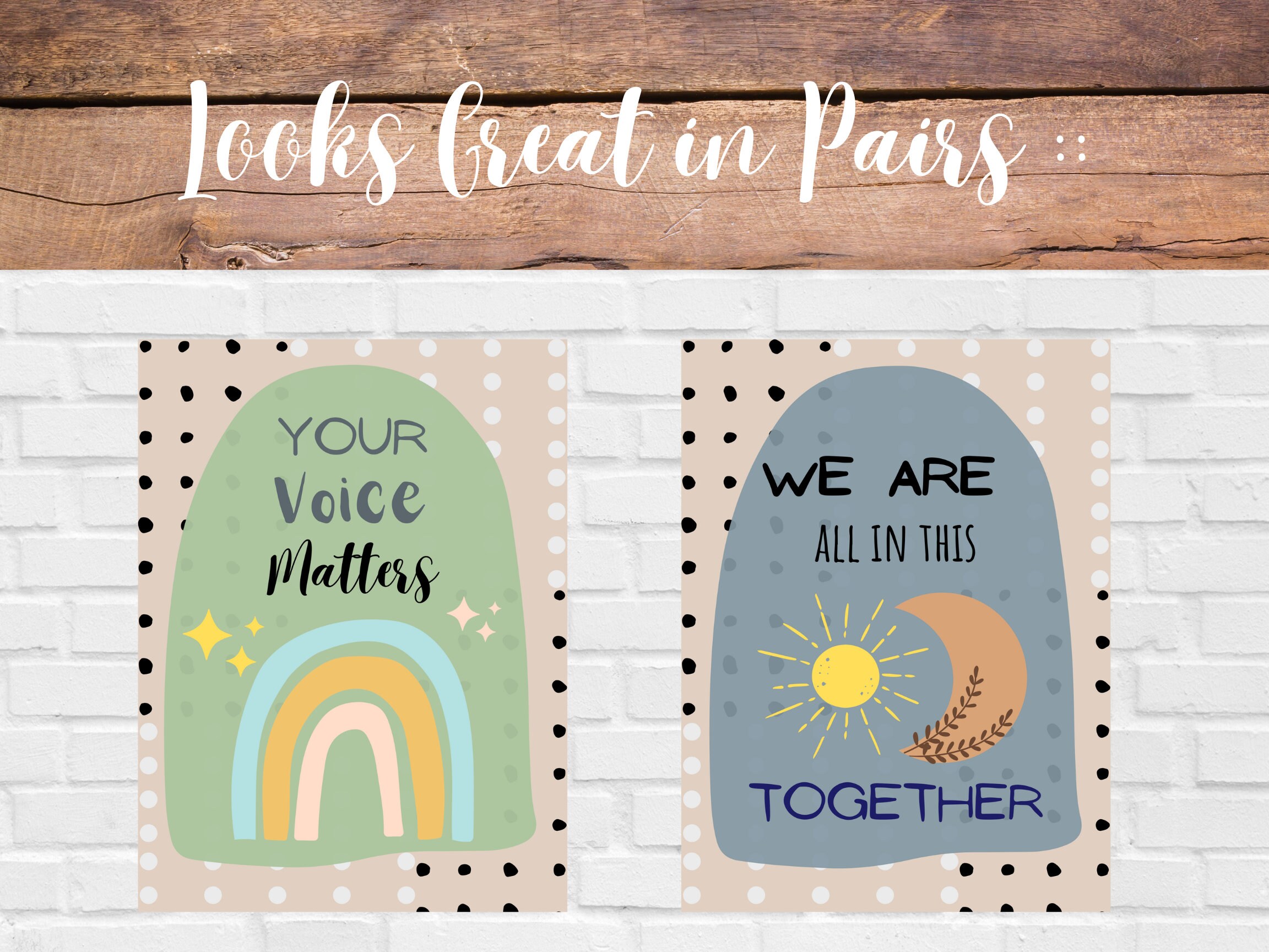 Boho Calm Corner Poster Pack - Etsy