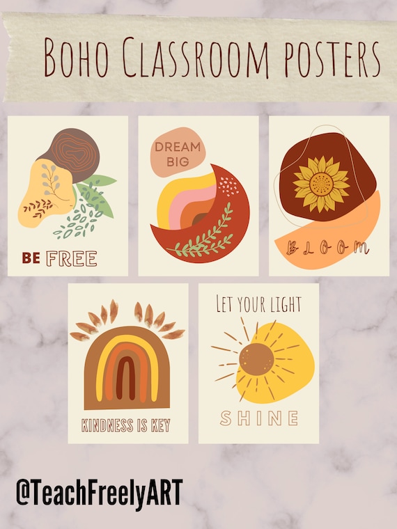 Boho Printable Classroom Posters - Etsy