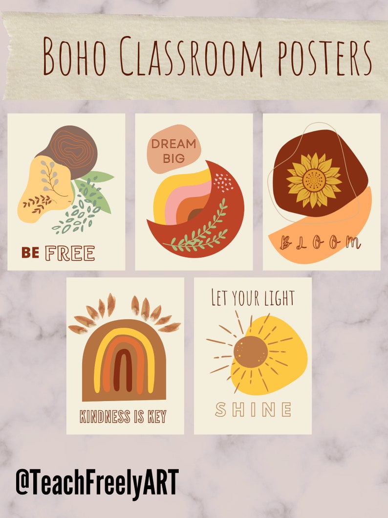Boho Printable Classroom Posters - Etsy