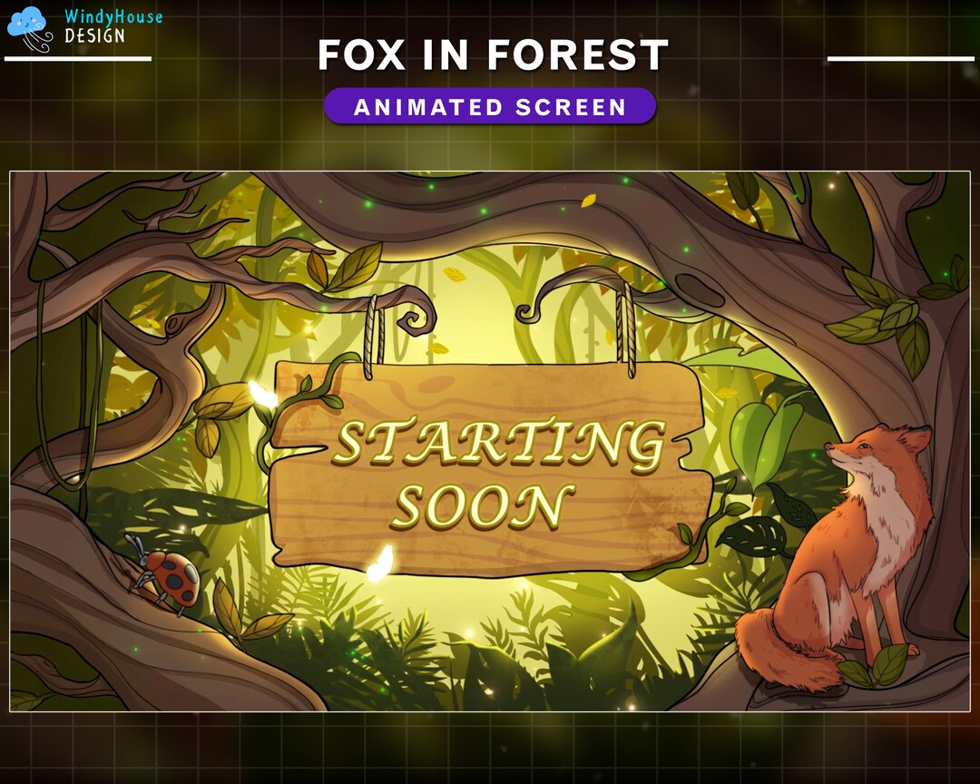 Animated Stream Screens Red Fox in Forest, Autumn Forest Twitch Screens ...