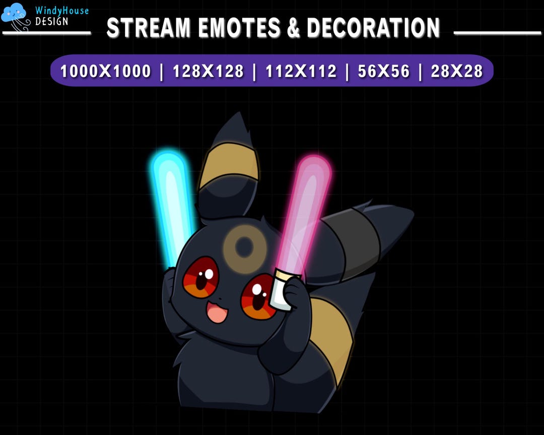 Animated Dark Umbreon Cheering Twitch Emotes, Eevee Evolution Emotes ...