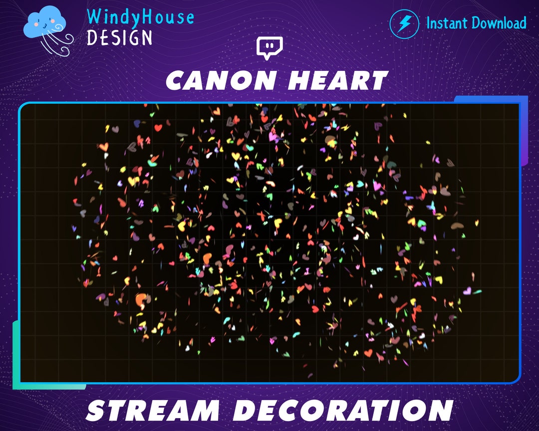 Animated Stream Decoration Canon Heart Overlay / Love Hearts Twitch ...