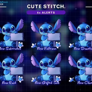 Animated Stream Package Lo-fi Stitch Desk, Game Room Twitch Overlay ...