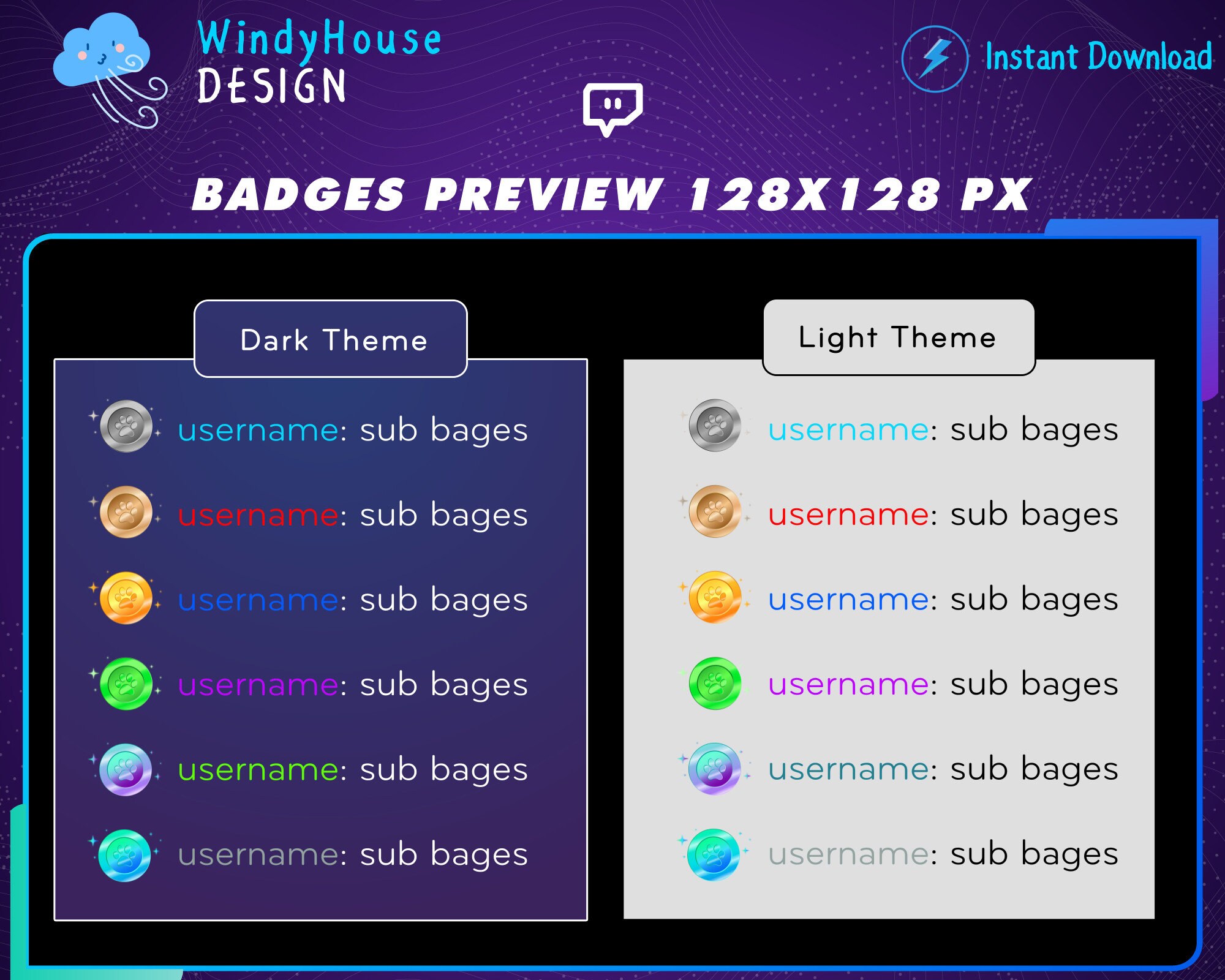 12x Colorful Coin Twitch Sub Badges, Money Bit Badges Set, Twitch Tier ...