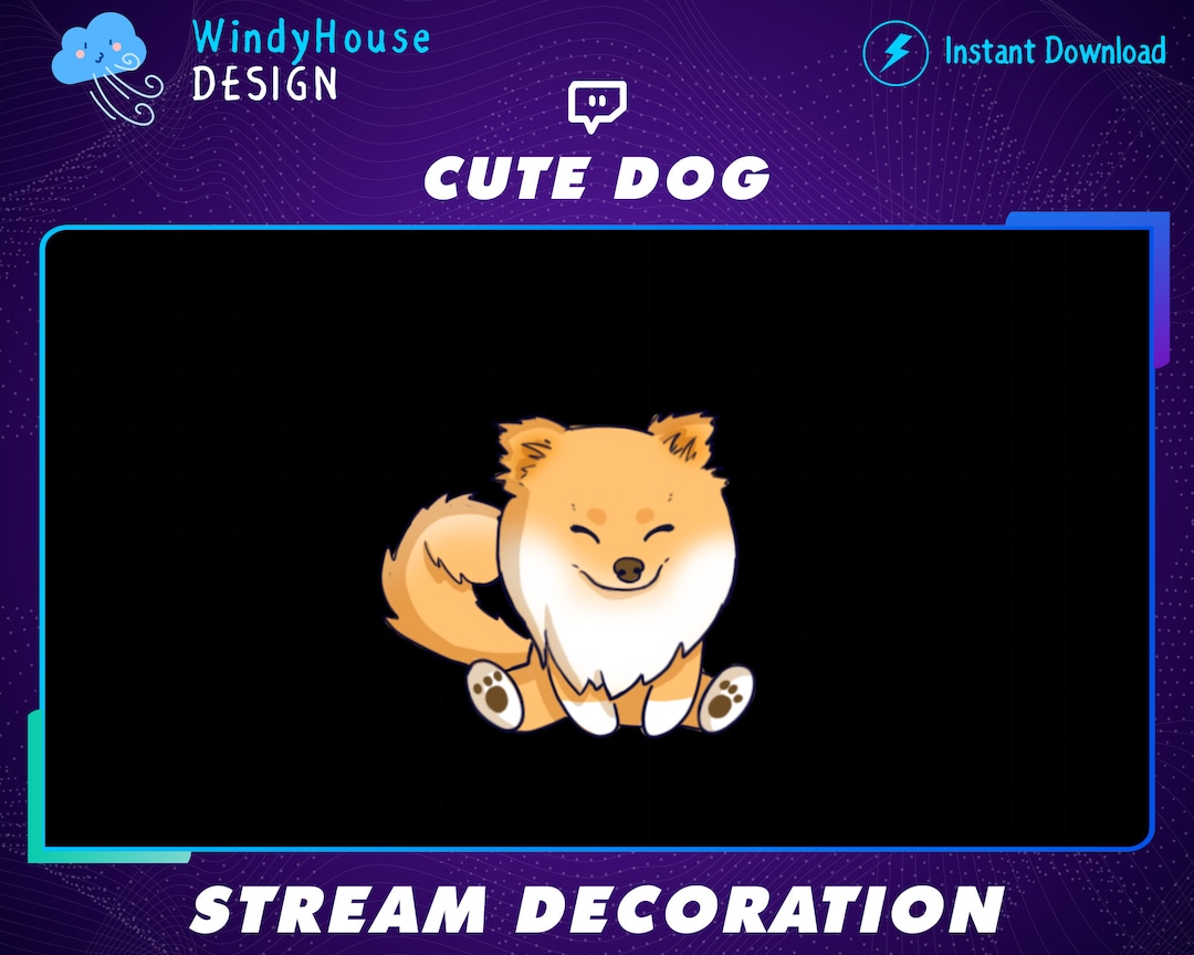 Animated Cute Dog Stream Decoration, Cute Corgi Twitch Overlay, Animals ...