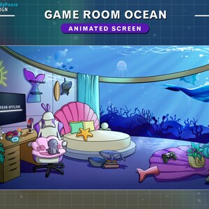 Animated Stream Screens Day and Night Game Room Ocean, Animated Twitch ...