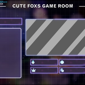 Animated Twitch Overlay Cute Fox Game Room, Animated Stream Package Lo ...