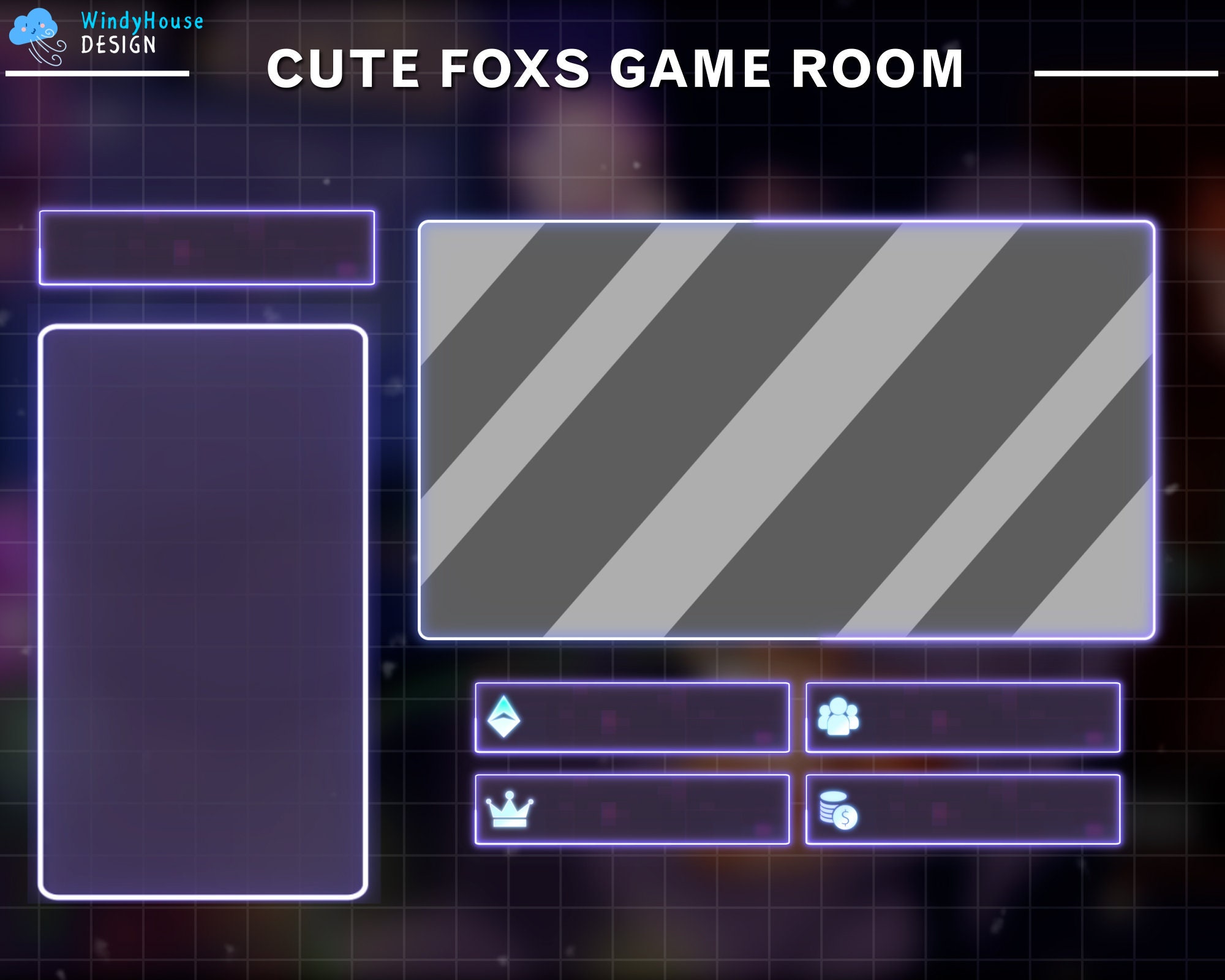 Animated Twitch Overlay Cute Fox Game Room, Animated Stream Package Lo ...