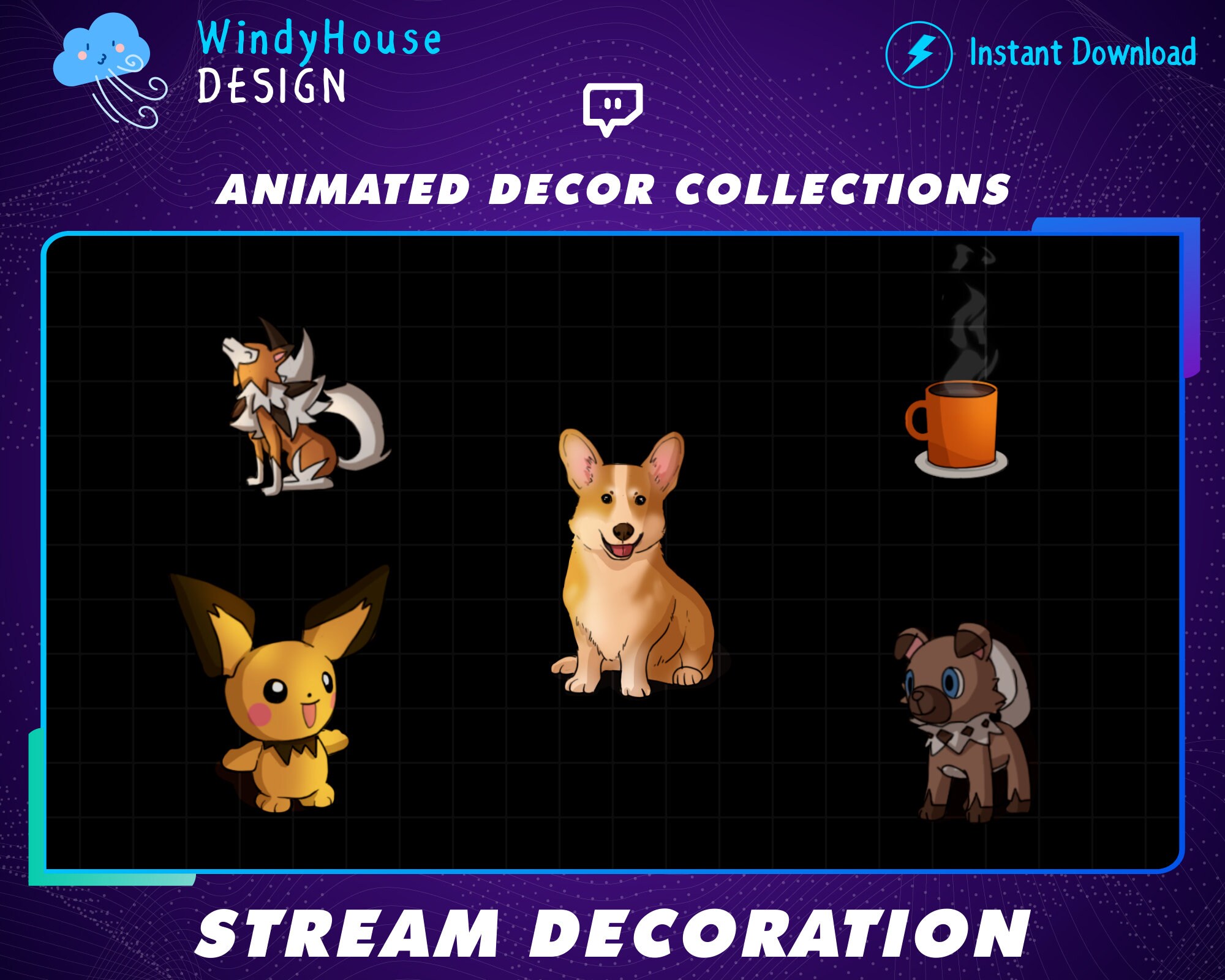 Animated Stream Decorations Collections for Cozy Twitch - Etsy