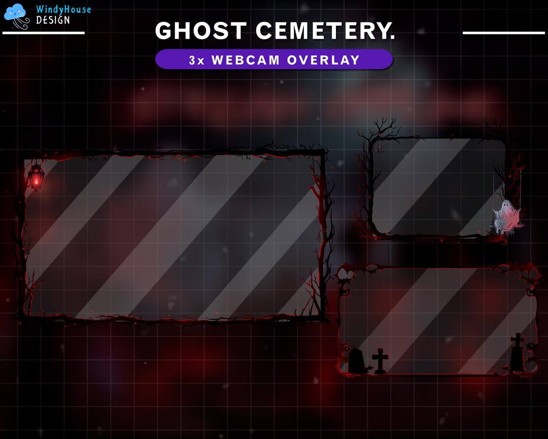 3x Animated Halloween Webcam Borders, Horror Webcam Overlay, Spooky ...