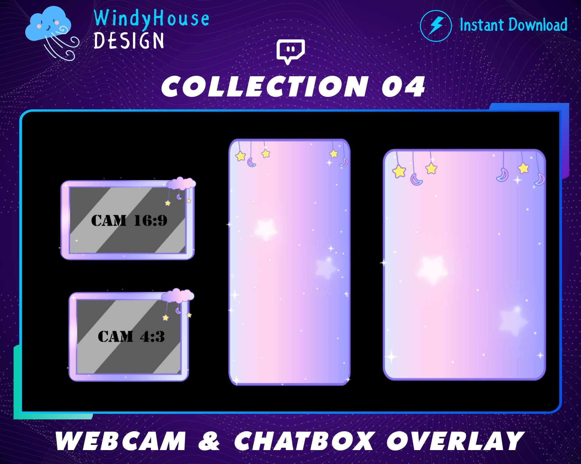 Animated Galaxy Webcam Overlay Night Sky Twitch Webcam - Etsy