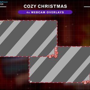4x Animated Christmas Webcam Overlays, Cute Black Cat Webcam Overlay ...