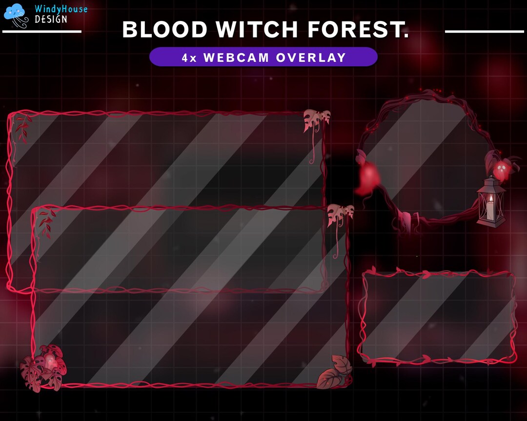 Blood Witch Forest Animated Webcam Overlay, Spooky Twitch Overlay With ...