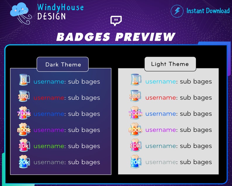 30x Beer Cup Twitch Bit Badges / Complete Twitch Bit Badges Set/ Twitch ...