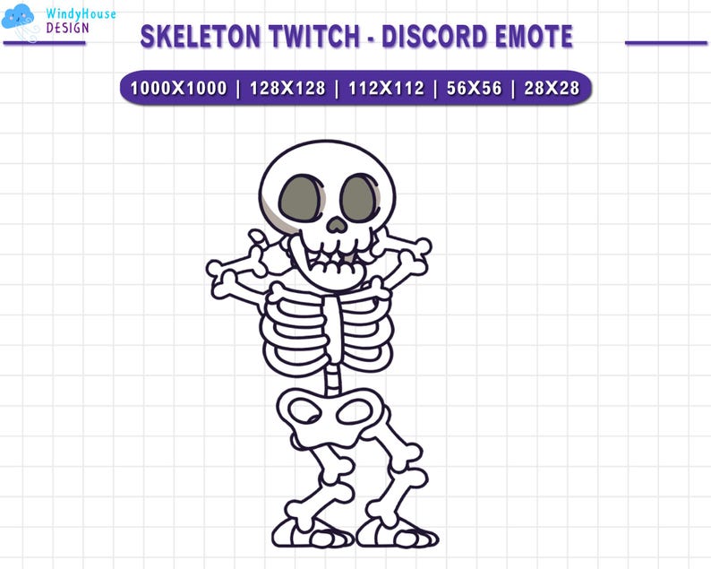 Animated Twitch Emote Skeleton Dancing, Halloween Discord Emotes, Cute ...