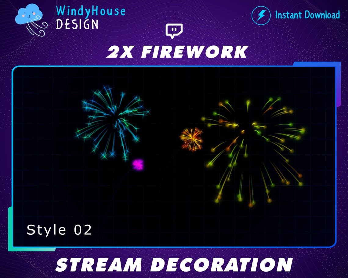 2x Firework Animated Twitch Overlay Holiday Streaming Asset - Etsy