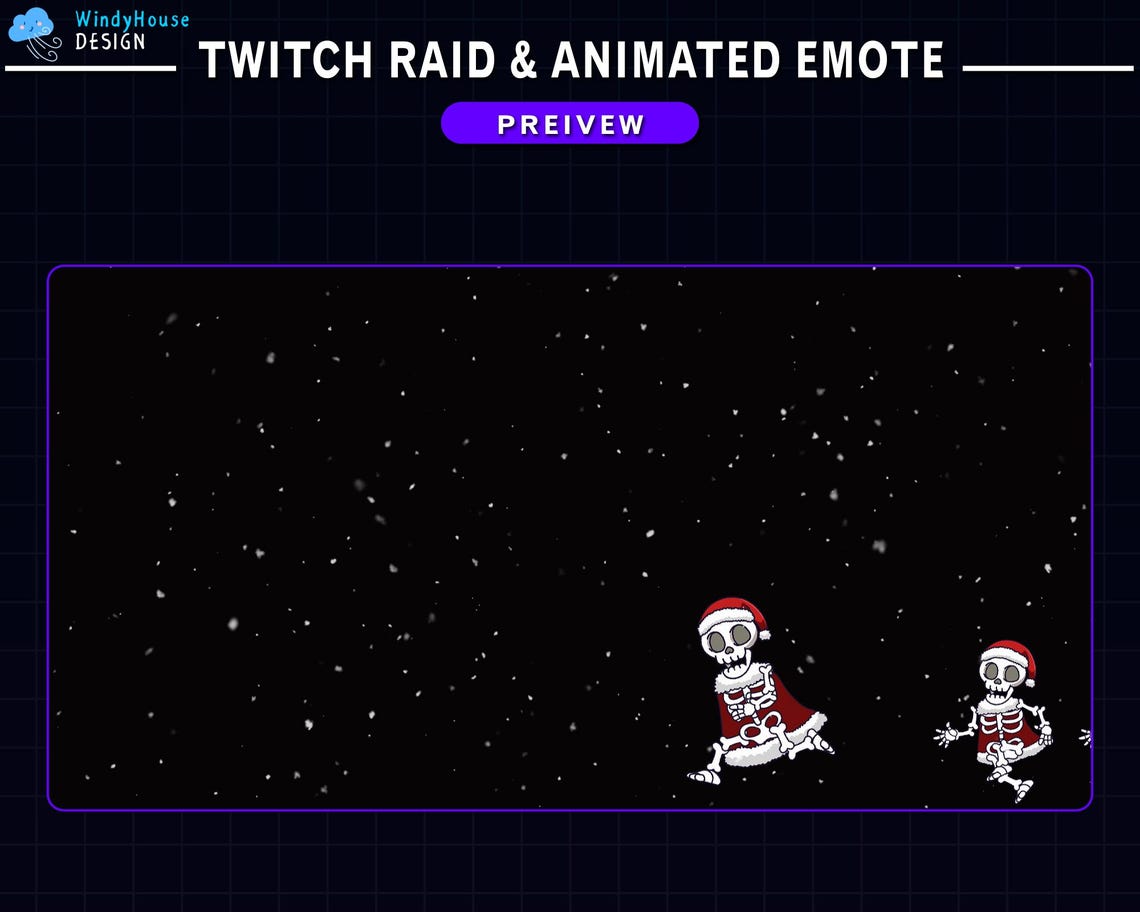 Animated Christmas Skeleton Raid Twitch Alert, Funny Horror Holiday ...