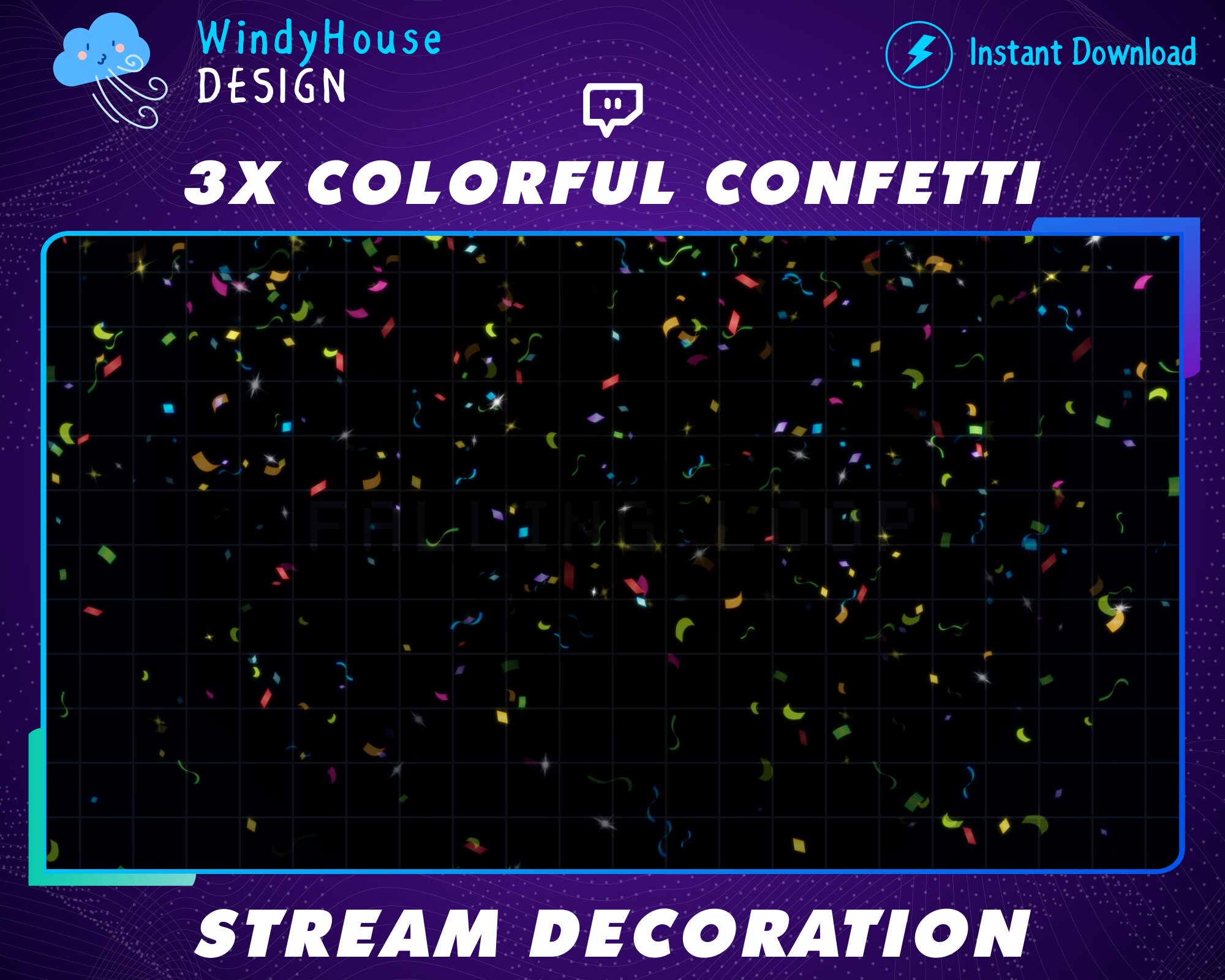 Animated Stream Decoration Colorful Confetti Shooting, Confetti Falling ...