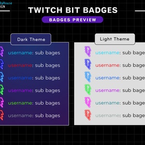 Colorful Lightning Twitch Sub Badges/ Neon Thunder Twitch Bit Badges ...