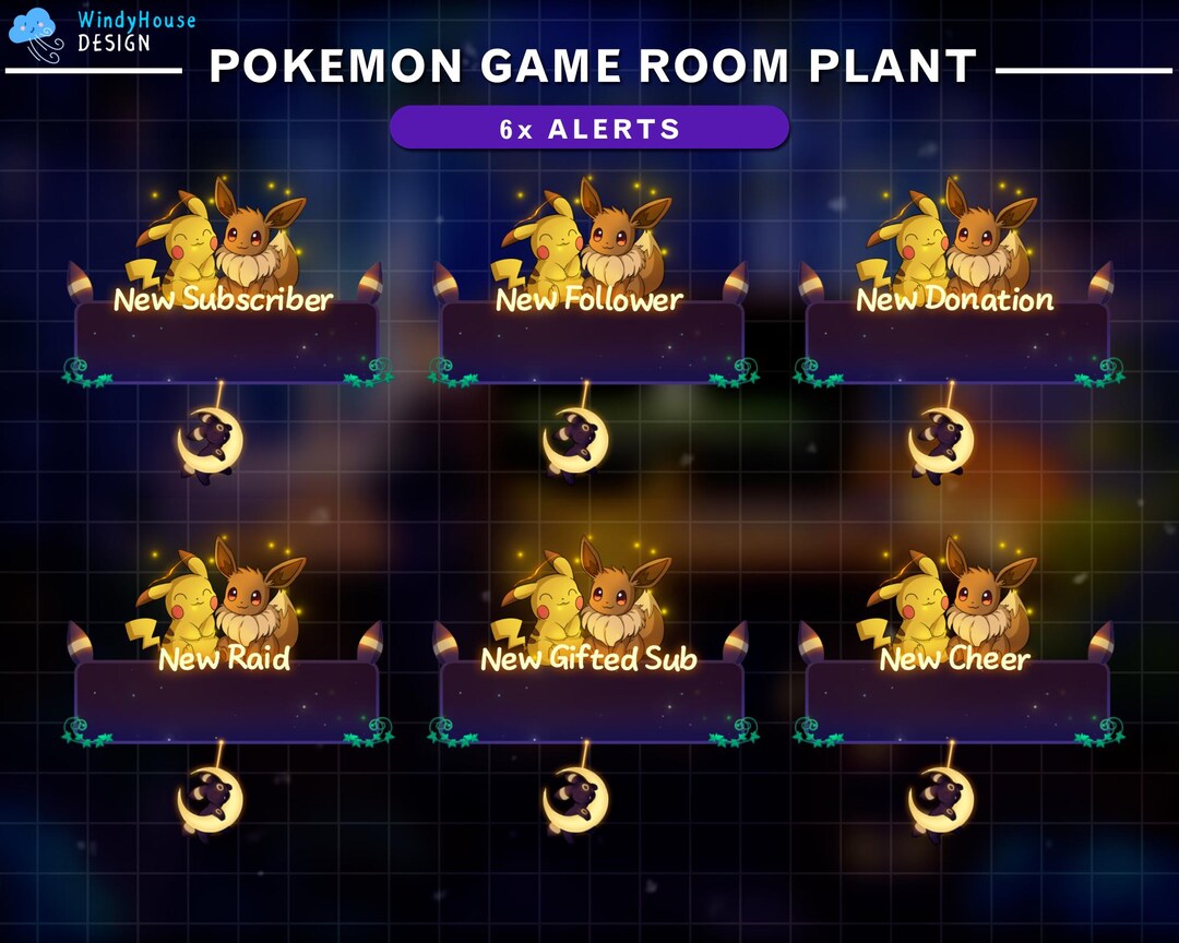 Pokemon Twitch Alerts With Pikachu, Eevee, Umbreon - Etsy