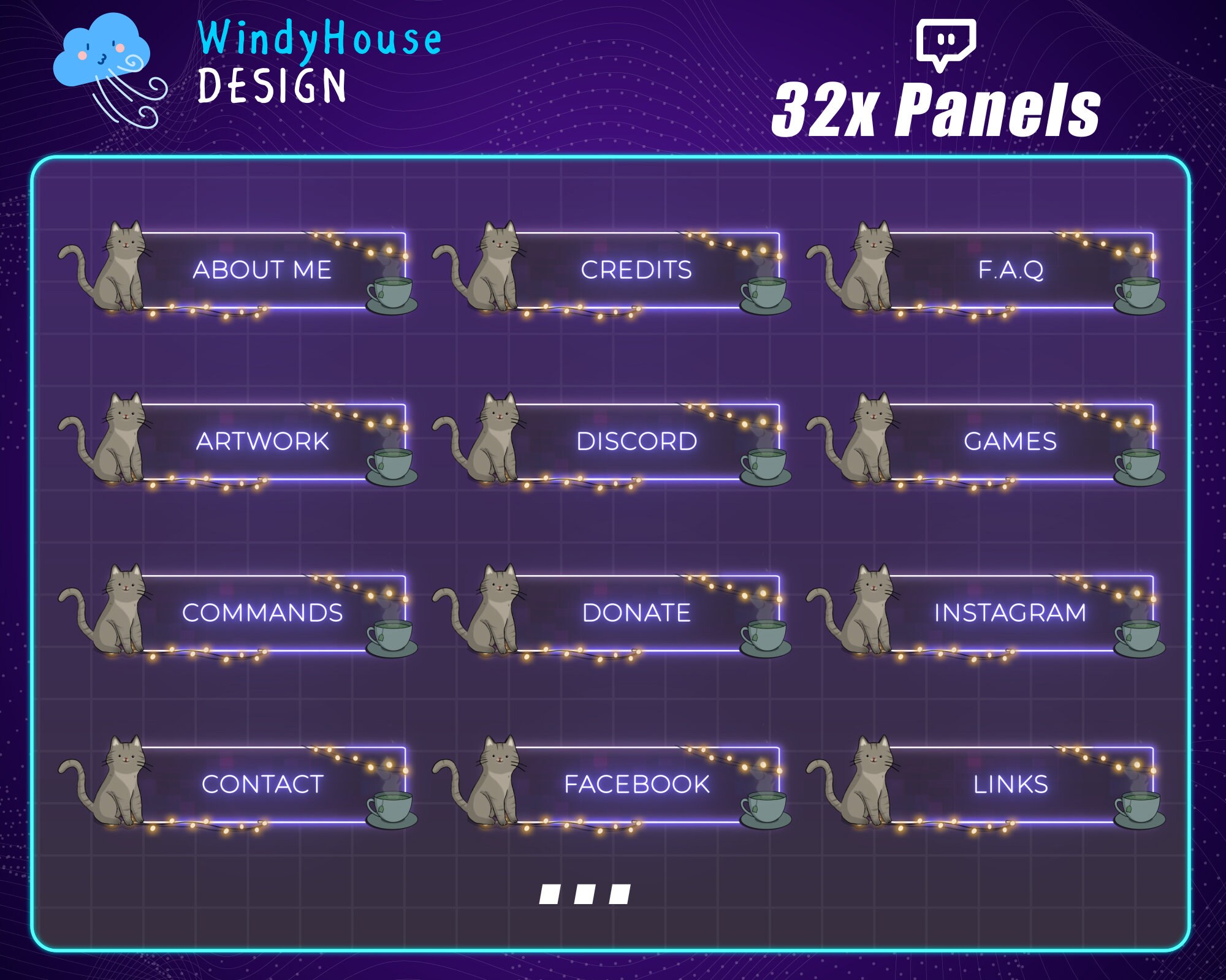Cozy Twitch Overlay Stream Package Cozy Gaming Room Purple - Etsy