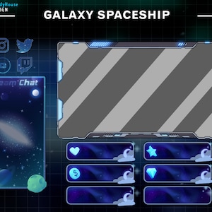 Animated Stream Package Lo-fi Spaceship, Animated Twitch Overlay Galaxy ...