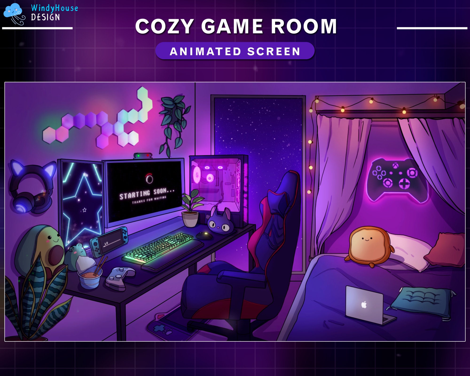Animated Twitch Screens Cozy Game Room Animated Stream - Etsy UK
