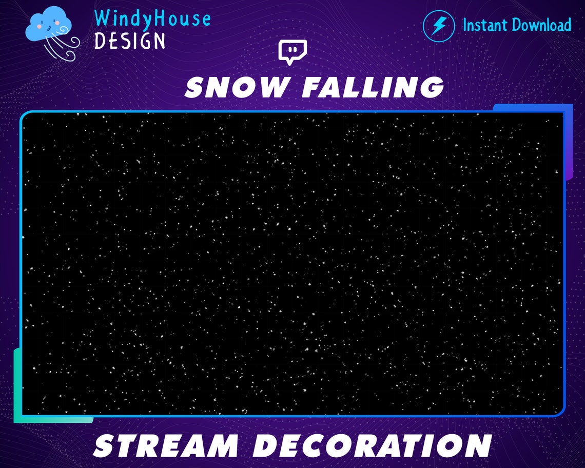 Snow Falling Twitch Stream Decoration, Snowfall Animated Overlay for ...