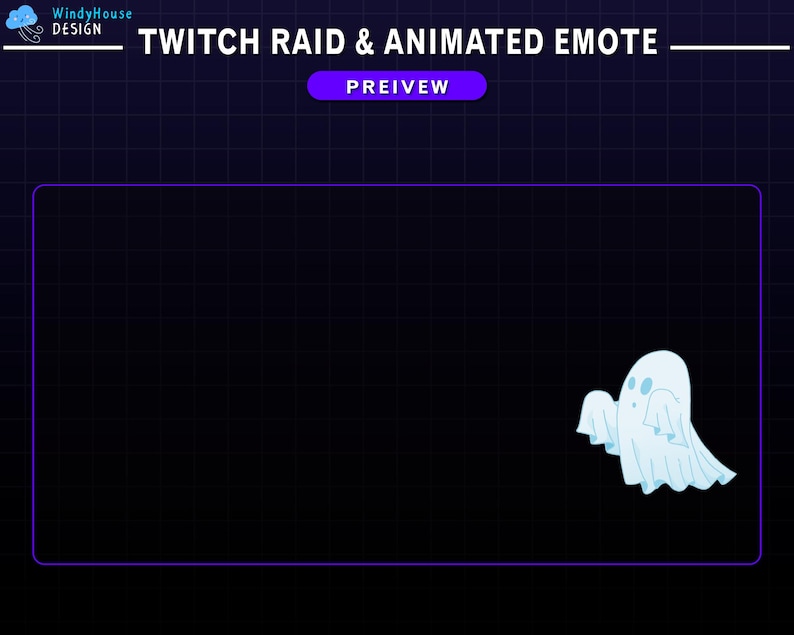 Cute Ghost Animated Twitch Raid Alert Pack, Ghost Emotes for Streamers ...