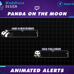 Animated Panda on the Moon Twitch Alerts, Celestial Twitch Alerts for ...