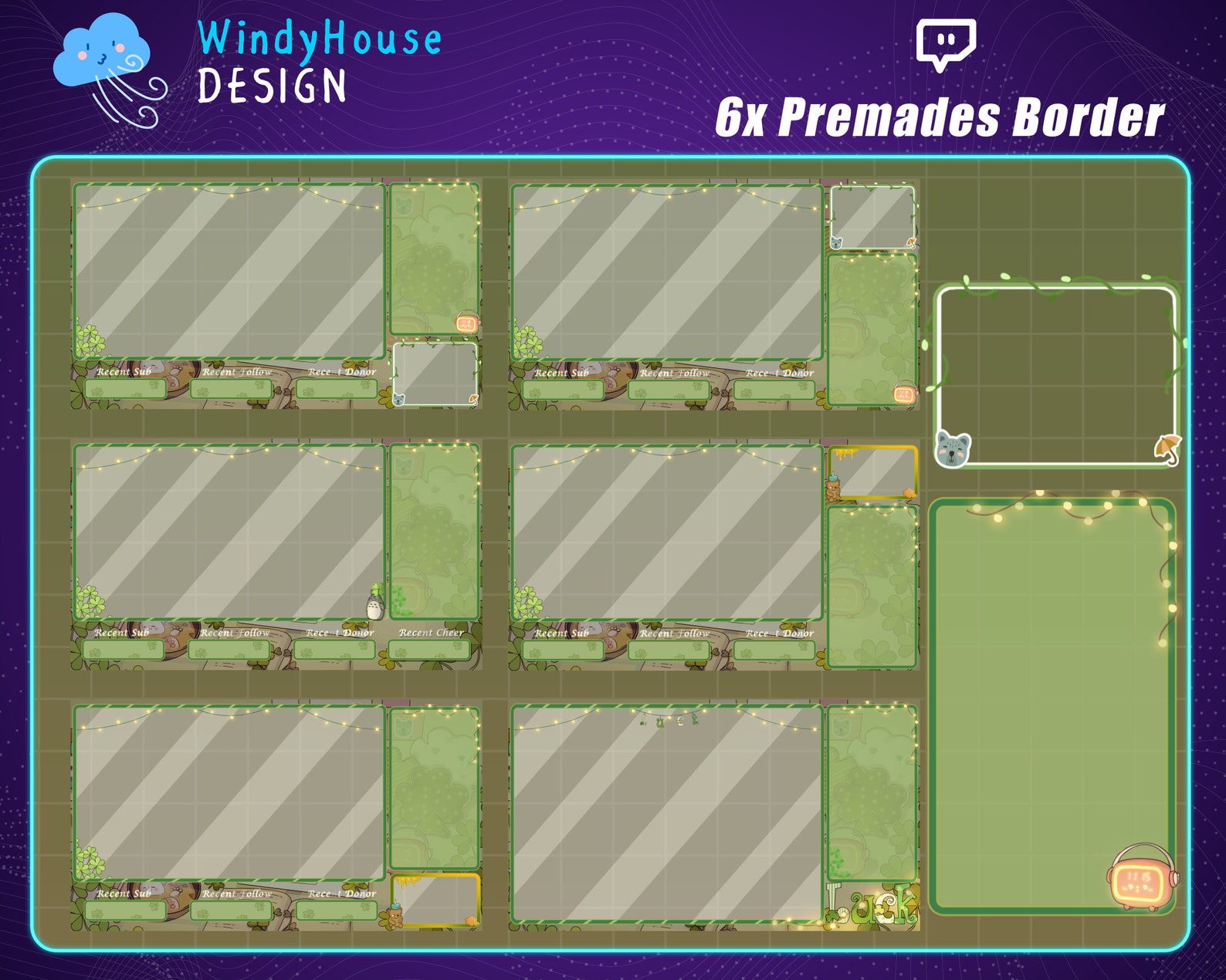 Cozy Twitch Overlay Stream Package Clover Lofi Desk Stream - Etsy