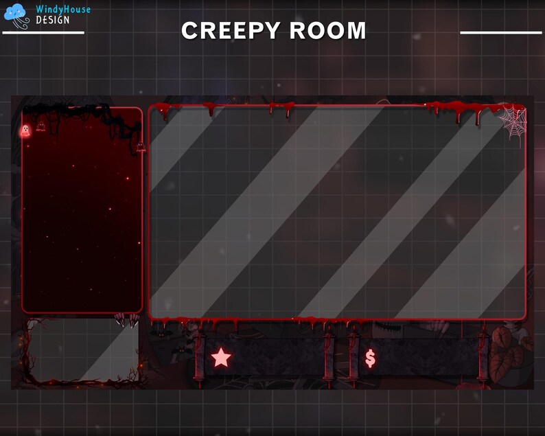 Animated Twitch Full Package Creepy Room, Halloween Room Stream Screens ...