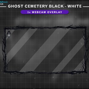 3x Animated Halloween Webcam Borders Black and White Theme, Horror ...