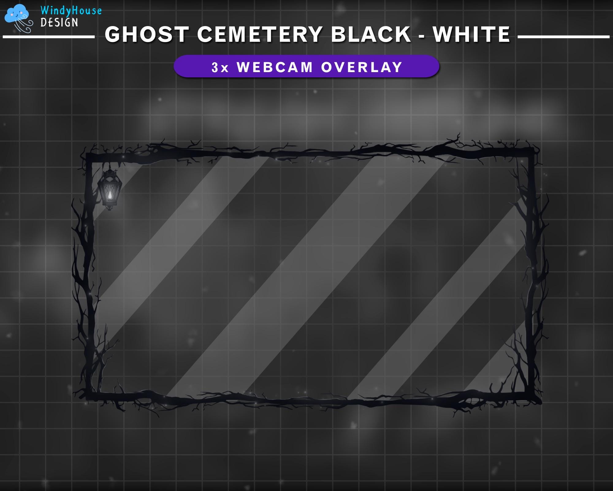 3x Animated Halloween Webcam Borders Black and White Theme, Horror ...