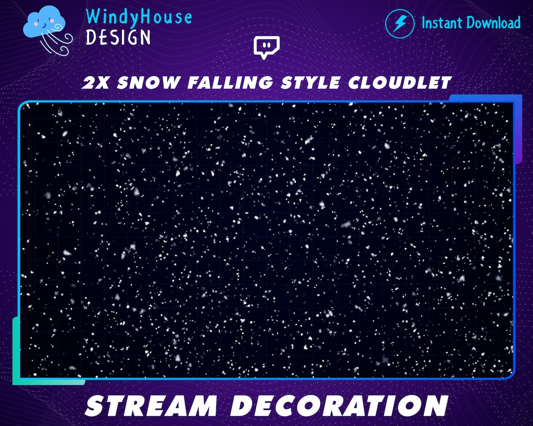 Snow Falling Twitch Stream Decoration, Snowfall Animated Overlay for ...