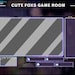Animated Twitch Overlay Cute Fox Game Room, Animated Stream Package Lo ...