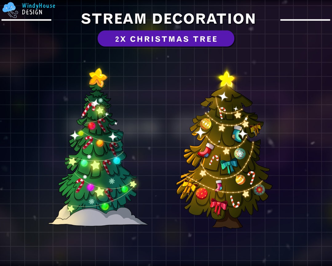 2x Animated Christmas Tree Collection Stream Decoration, Christmas ...