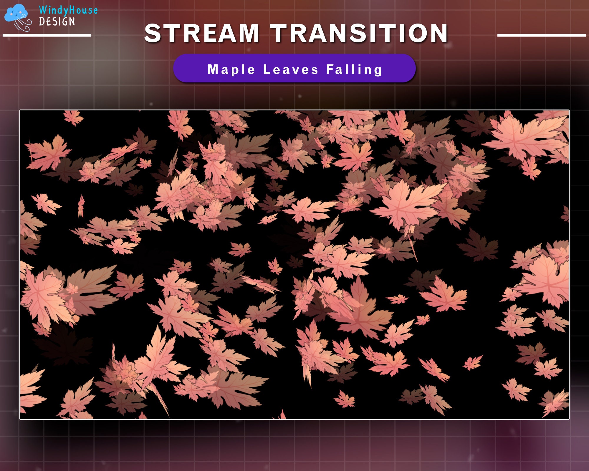 Animated Stream Transition Maple Leaves Falling, Autumn Twitch OBS ...