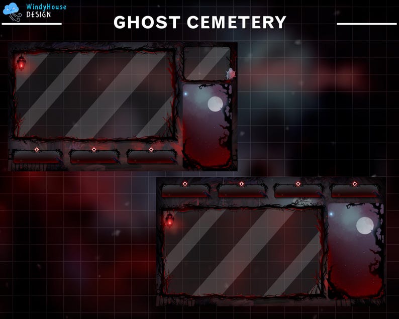 Animated Stream Package Cemetery Ghost , Halloween Twitch Overlay ...