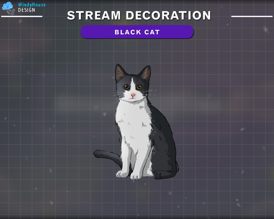 Animated Cute Cat Stream Decoration, Kitty Cat Twitch, Tabby Cat Stream ...