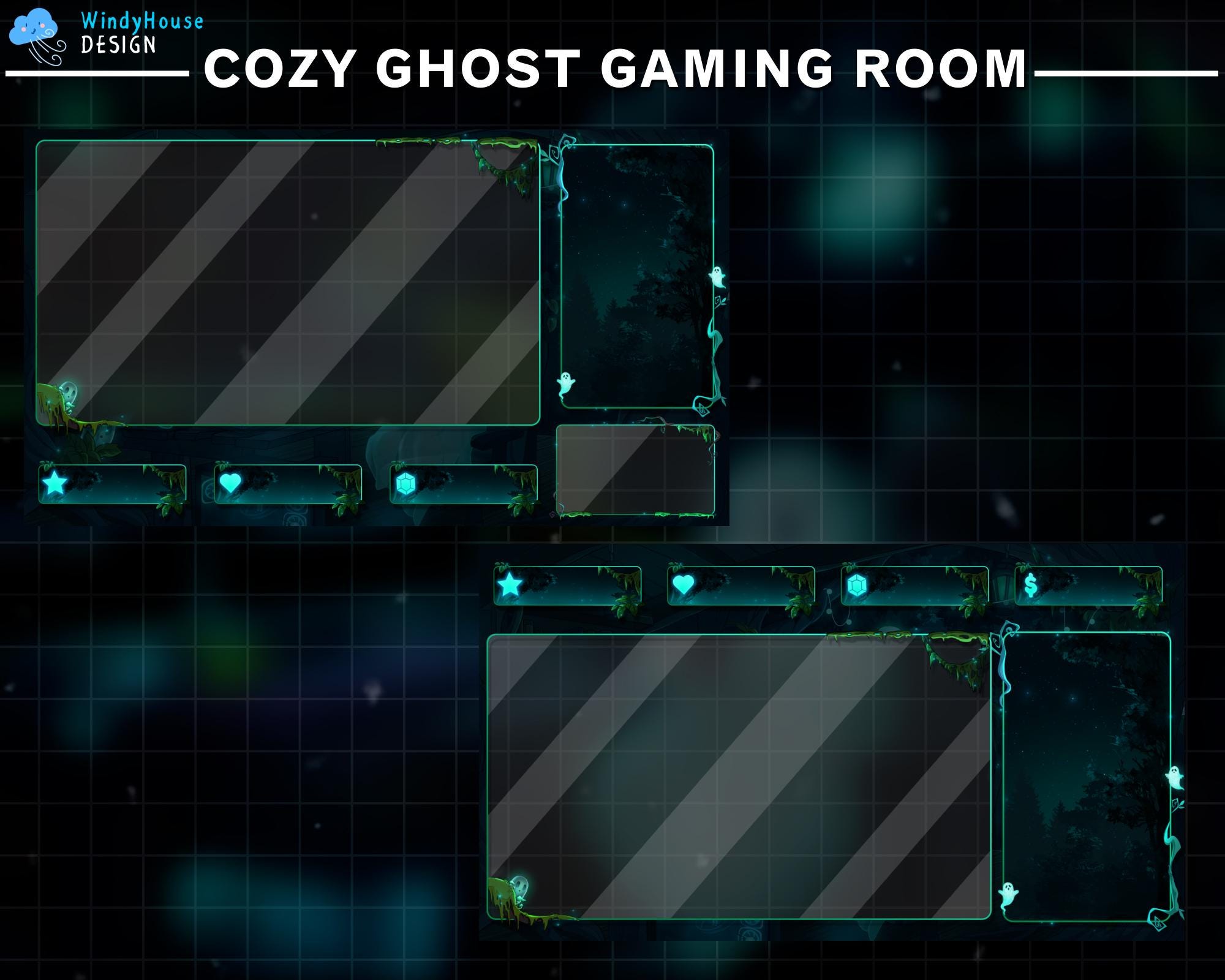 Animated Cozy Ghost Forest Gaming Room Twitch Stream Package, Halloween ...