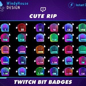 30x RIP Twitch Bit Badges / Complete Twitch Bit Badges Set/ - Etsy