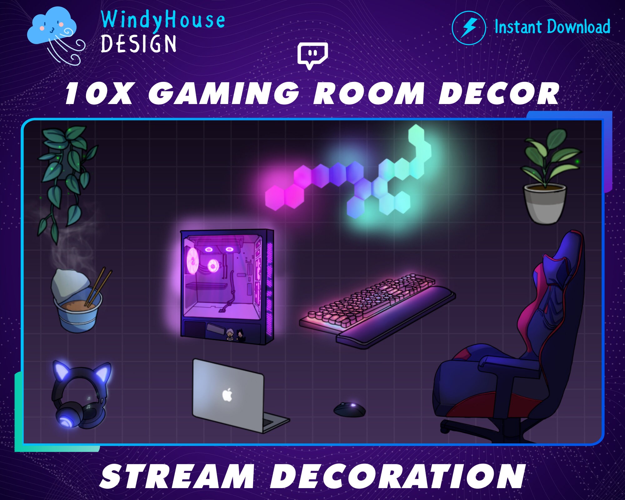 Animated Gaming Room Stream Decor - Animated Overlay for Cozy ...